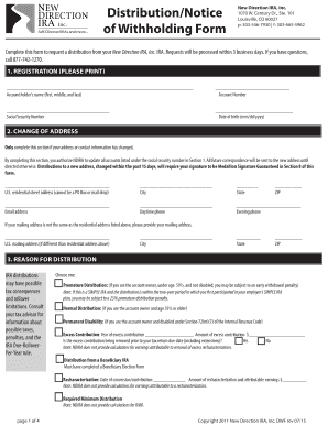 Fillable Online DistributionNotice of Withholding Form - Self Directed ...