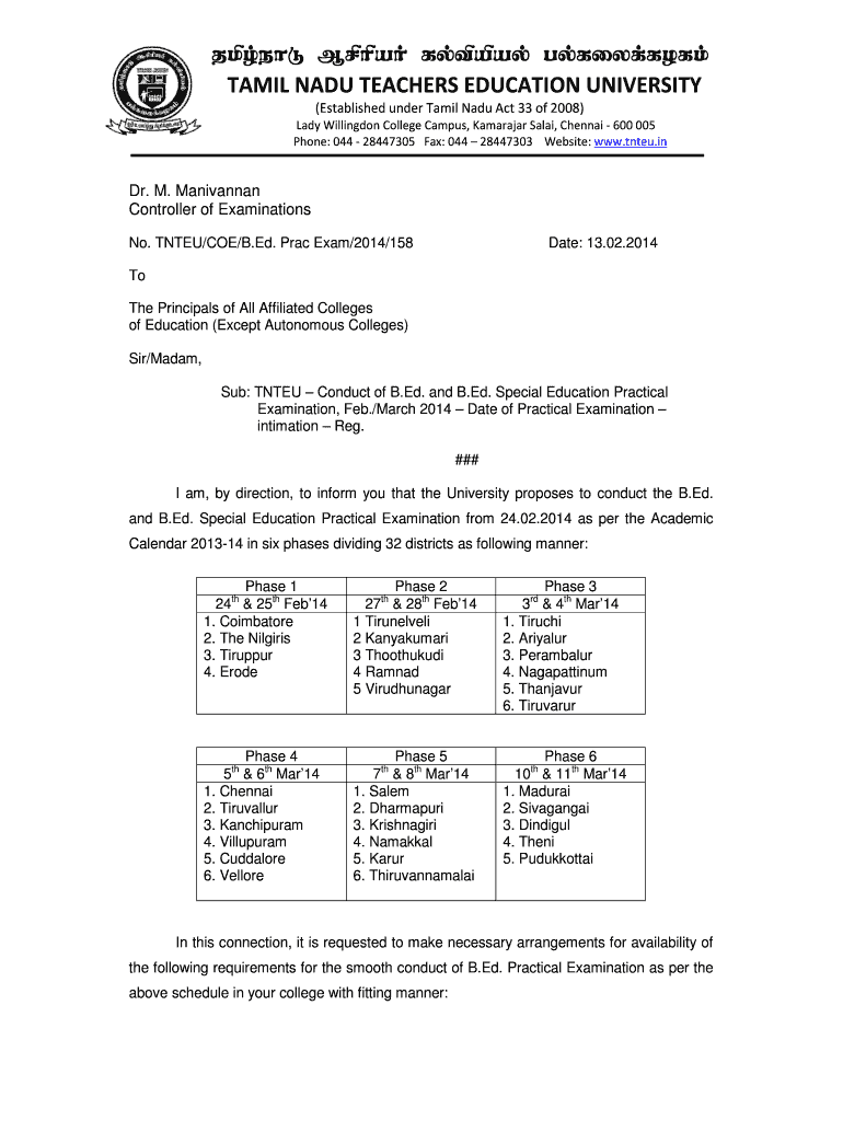 Fillable Online BEd Practical Examination - Format III Fax Email Print ...