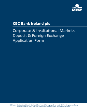 Fillable Online kbc Deposits Foreign Exchange Application Form - KBC ...