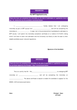 Fillable Online Declaration for MPT course - SVIMS Fax Email Print ...