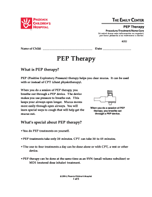 Fillable Online PEP Therapy 202 pulmonary CF PEP therapy PEP device ...