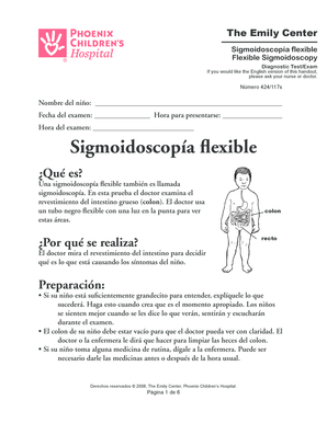 Fillable Online Flexible Sigmoidoscopy Sigmoidoscopa flexible 424 117s ...