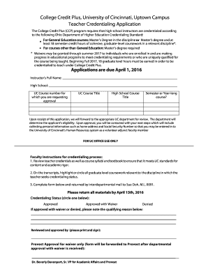 Fillable Online admissions uc Teacher Credential Application Form ...