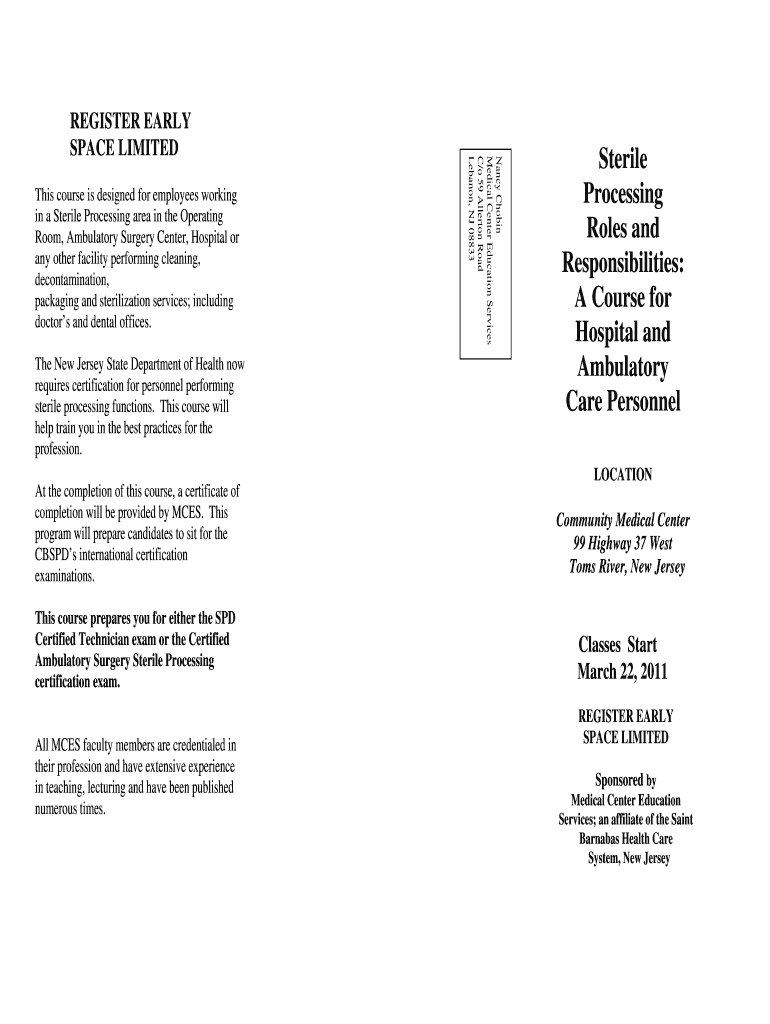 Fillable Online in a Sterile Processing area in the Operating Fax Email ...