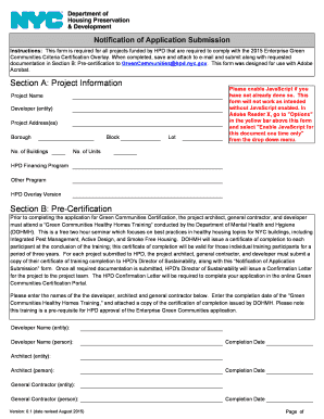 Fillable Online Section B Pre-Certification Section A Project ...