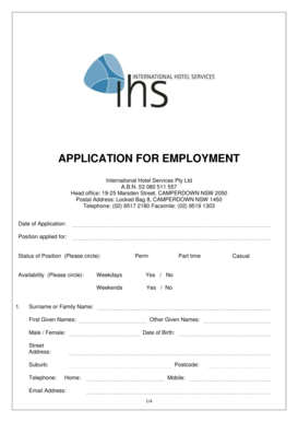 Fillable Online Download IHS Application for Employment Form ...