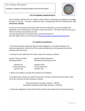 Fillable Online HAWKER AND PEDDLER LICENSES - Gardner Square Two Inc ...