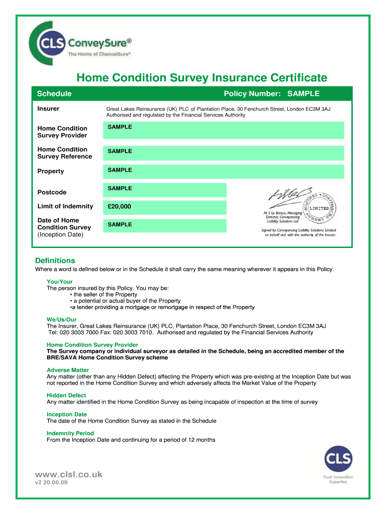 Fillable Online surveymyhome co Home Condition Survey Insurance ...