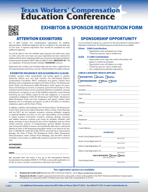 Fillable Online iwcf Exhibitor and sponsor form Fax Email Print - pdfFiller