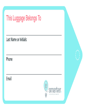 Fillable Online This Luggage Belongs To Fax Email Print - pdfFiller