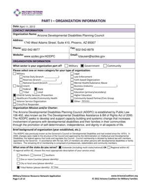 Fillable Online Arizona Developmental Disabilities Planning Council Fax ...