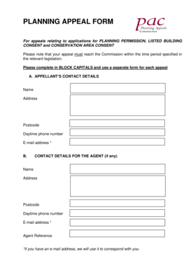 Fillable Online PLANNING APPEAL FORM Fax Email Print - pdfFiller