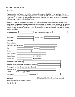 Fillable Online wp rac ARES ID Request Form Fax Email Print - pdfFiller