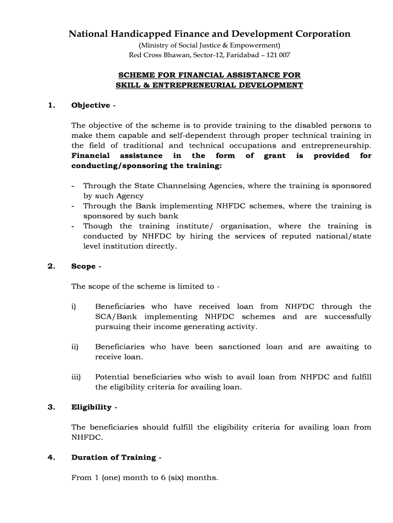 Fillable Online enabled National Handicapped Finance and Development ...