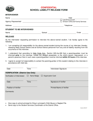 Fillable Online nebo JHFA-F2 School Liability Release bFormb - Nebo ...