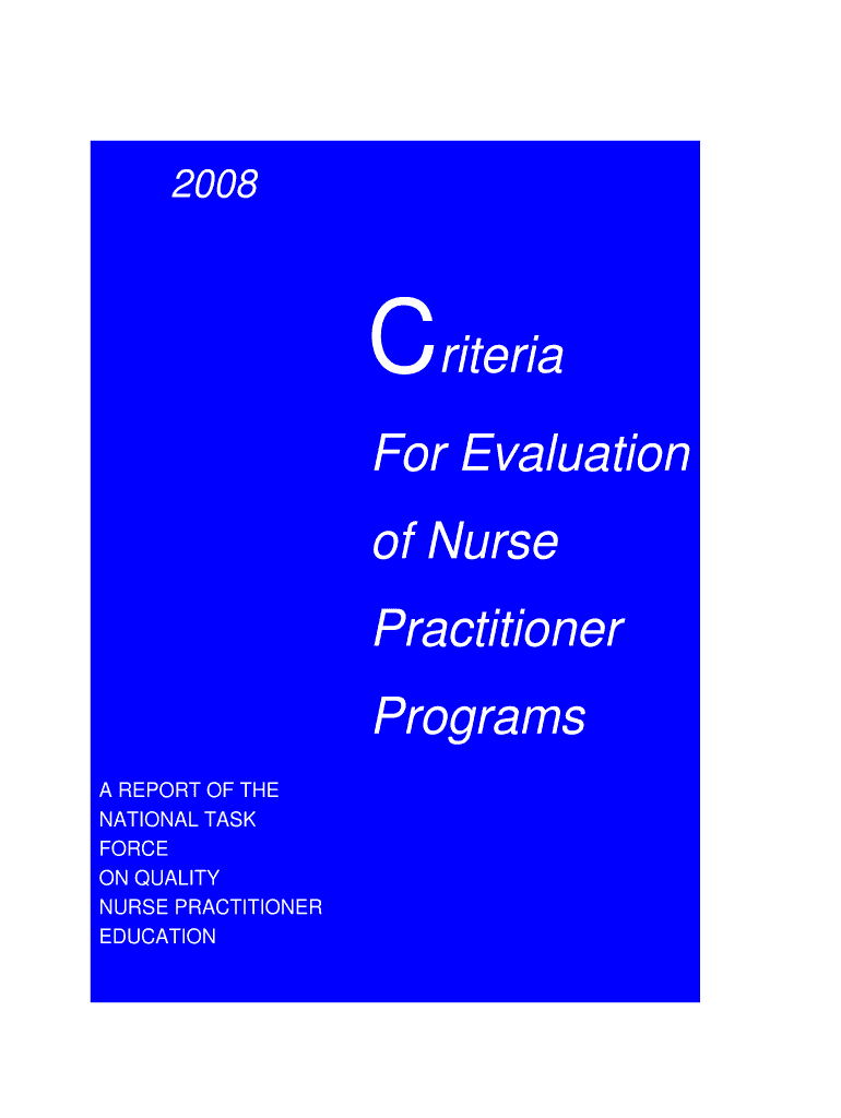 Fillable Online nonpf Criteria For Evaluation of Nurse Practitioner ...