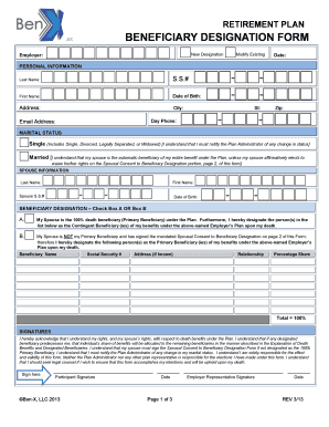 Fillable Online BENEFICIARY DESIGNATION FORM ...