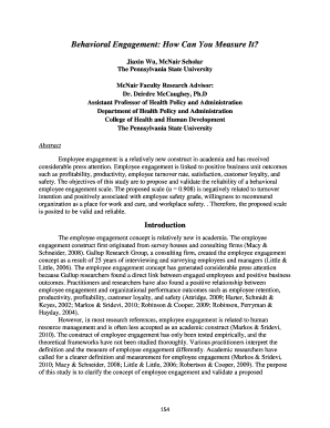 Fillable Online Behavioral Engagement: How Can You Measure It Fax Email ...