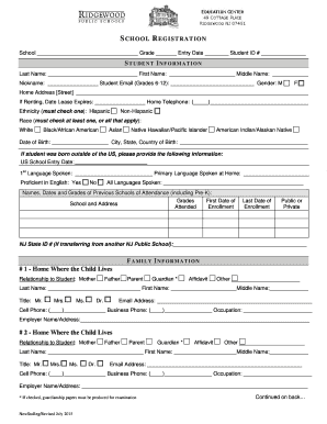 Fillable Online Kindergarten School Registration Packet Fax Email Print ...