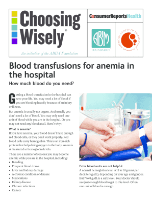 Fillable Online Blood transfusions for anemia in Fax Email Print - pdfFiller