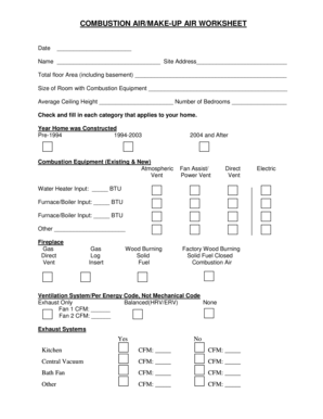 Fillable Online COMBUSTION AIRMAKE-UP AIR WORKSHEET - City of Mound Fax ...