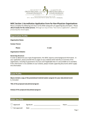 Fillable Online SOGC Use Only MOC Section 1 Accreditation bApplicationb ...