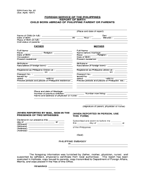 Fillable Online philembassykl org DFA Form No - philembassykl org Fax ...