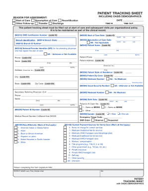 Fillable Online Patient Tracking Sheet - Home Fax Email Print - pdfFiller