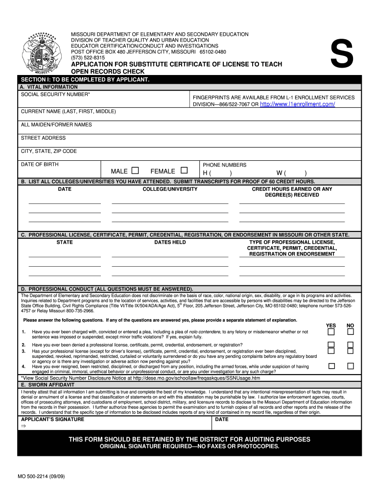 Fillable Online DESE Substitute Requirements Fax Email Print - pdfFiller