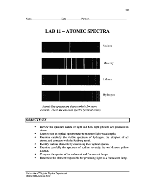 Fillable Online faculty virginia Lab 11 atomic spectra - Faculty Web ...