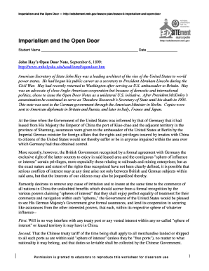 Fillable Online Imperialism and the Open Door Fax Email Print - pdfFiller