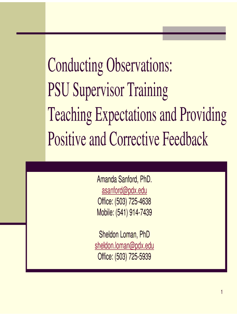 Fillable Online Conducting Observations: Fax Email Print - pdfFiller