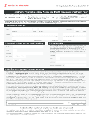 Fillable Online ScotiaLife Complimentary Accidental Death bb ...