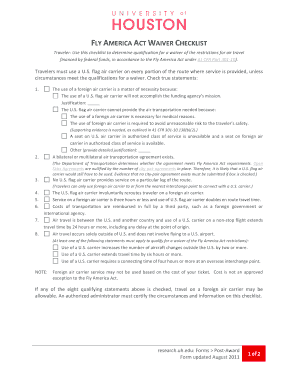 Fillable Online me uh FLY AMERICA ACT WAIVER CHECKLIST Fax Email Print ...