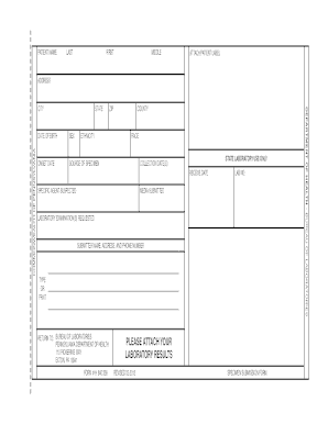 Fillable Online Bureau of Laboratories Specimen Submission Form Fax ...