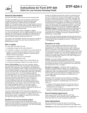 Fillable Online tax ny Form DTF-624-I:2014: Instructions for Form DTF ...