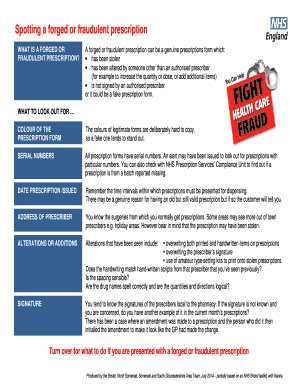 Fillable Online Spotting a forged or fraudulent prescription Fax Email ...
