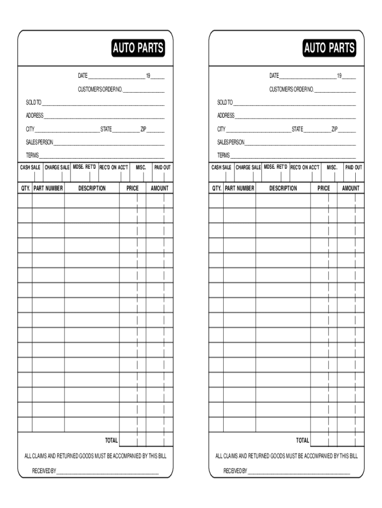 Autozone Receipt Generator Fill Online Printable Fillable Blank 