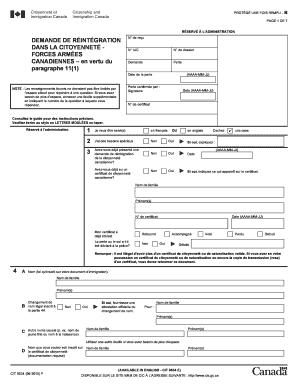 Fillable Online cic gc CIT 0534 F : Demande de r int gration dans la ...