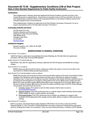 Fillable Online Document 00 73 00 - Supplementary Conditions (CM at ...