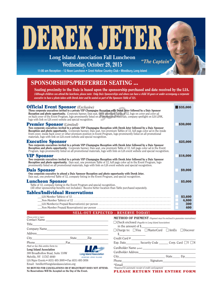 Fillable Online longislandassociation DEREK JETERDEREK JETER - Long ...