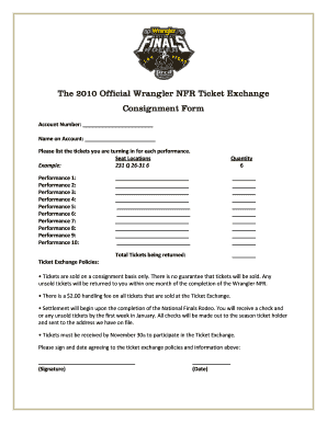Fillable Online 2010 Consignment Form Fax Email Print - pdfFiller