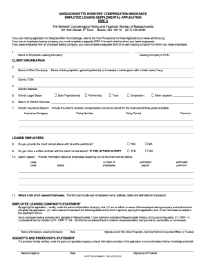 Fillable Online wcribma MASSACHUSETTS WORKERS' COMPENSATION INSURANCE ...