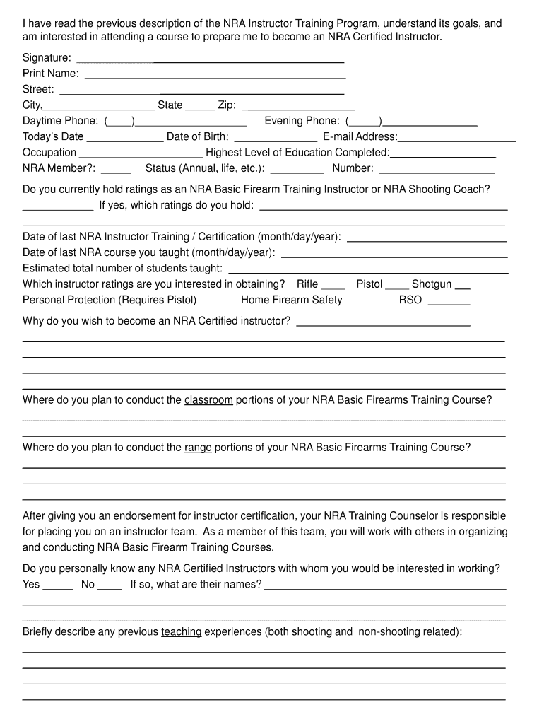 Fillable Online Pre-Course Instructor Form Fax Email Print - pdfFiller