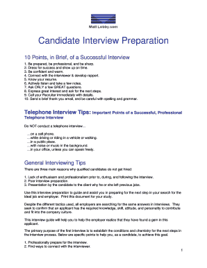 Fillable Online Candidate Interview Preparation Fax Email Print - pdfFiller