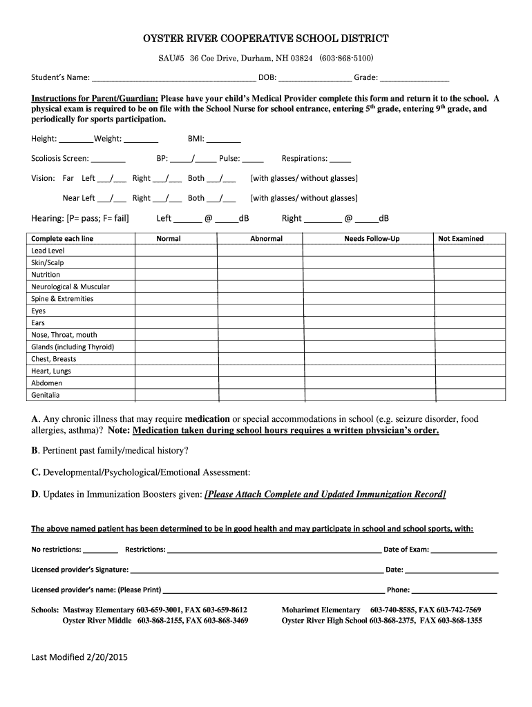 Fillable Online orcsd Physical bformb - orcsd Fax Email Print - pdfFiller