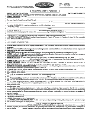 Fillable Online WB-12 - Farm Offer to Purchase - CTIC Wisconsin Fax ...