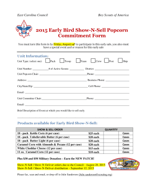 Fillable Online neusebasinbsa Early Bird Order Form - East Carolina ...