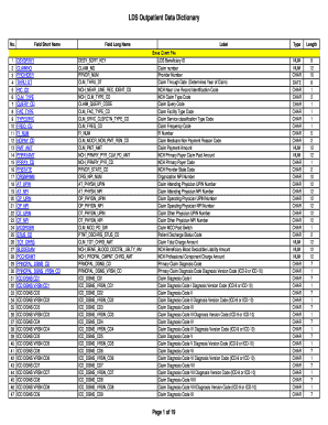 Fillable Online LDS Outpatient Data Dictionary Fax Email Print - pdfFiller