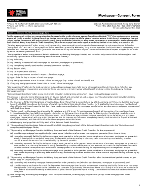 Fillable Online Mortgage - Consent Form - National Australia Bank Fax ...